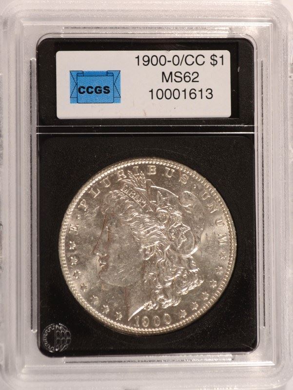 1900-O/CC MORGAN SILVER DOLLAR, CCGS MS-62 SCARCE