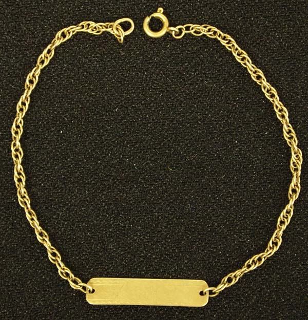Estate 14K B.A. Ballou & Company I.D. Bracelet