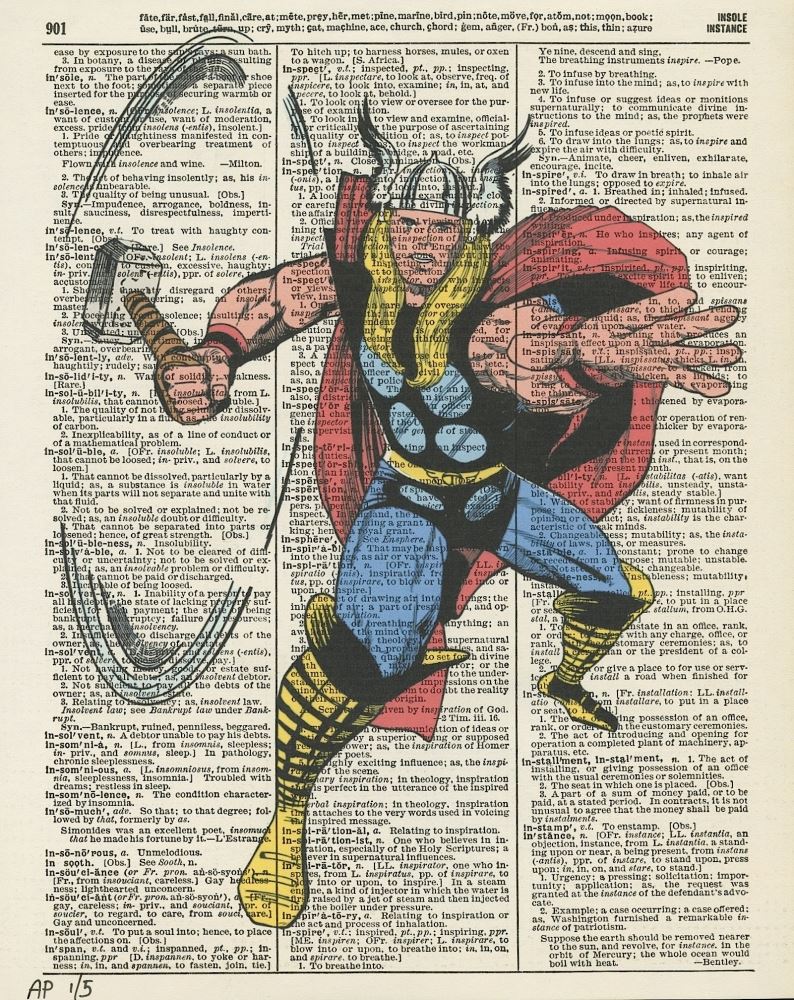 "Thor" Marvel Avengers Original Antique Dictionary Page Art Print ...