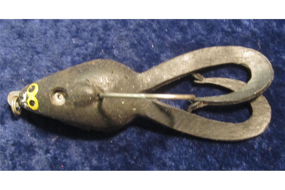23. Black Mouse Type Curly Tail Rubber lure. No name. No box.