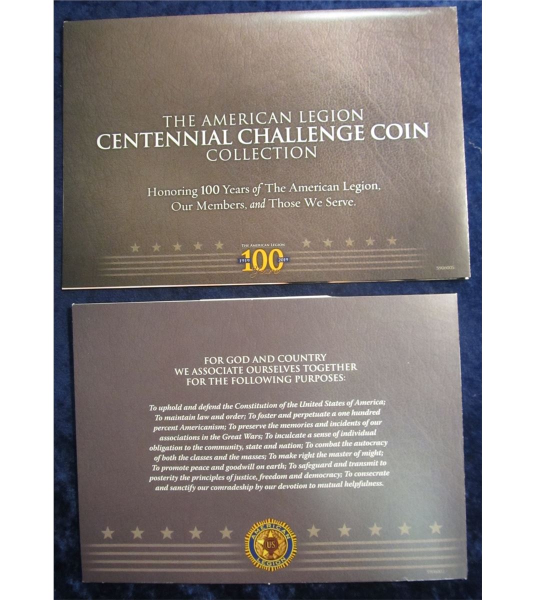 92. The American Legion Centennial Challenge Coin Collection. In ...