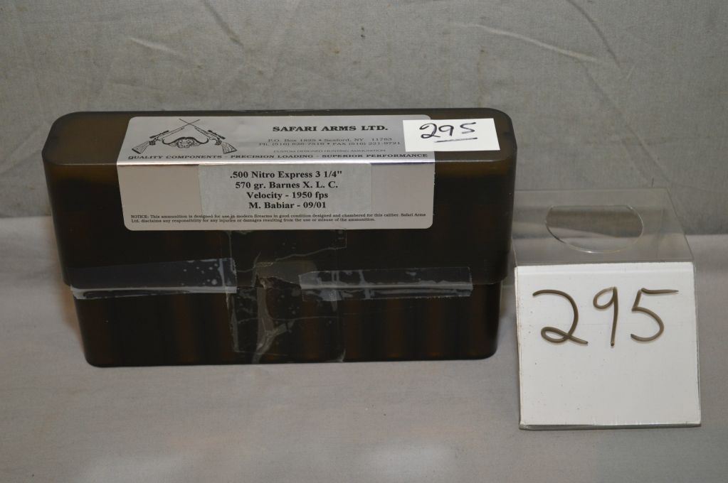 Black Plastic Box : 19 Rnds .500 Nitro Express 3 1/4" 570 Grain Barnes ...