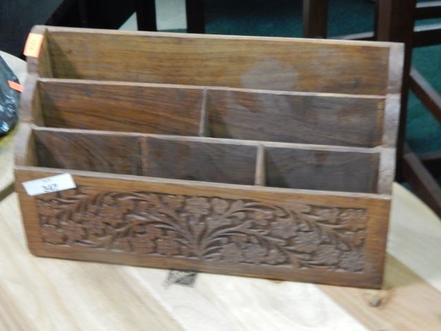 CARVED WOOD PAMPHLET BOXES