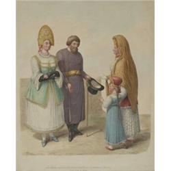 GEORGE EMANUEL OPITZ (1775-1841), Watercolour, A Russian Family wearing ...