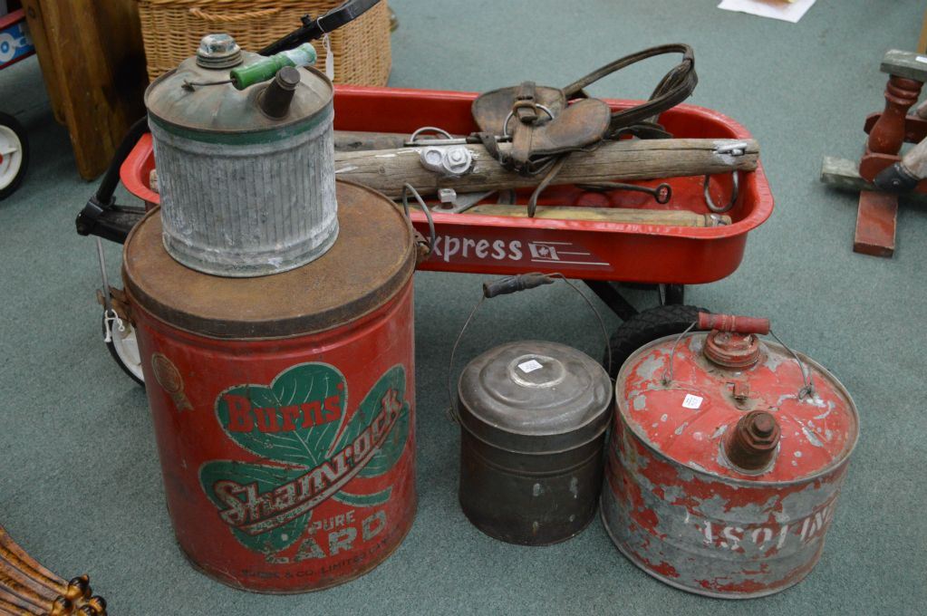 Selection of vintage collectibles including Henry Express metal wagon ...