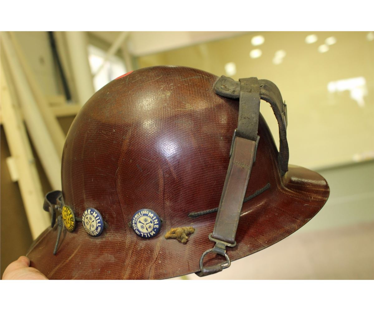 1950 Miner's Helmet with 3 Badges