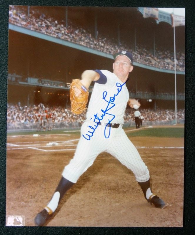 8x10 COLOR Glossy Photo AUTOGRAPHED by NEW YORK YANKEES Pitcher WHITEY FORD