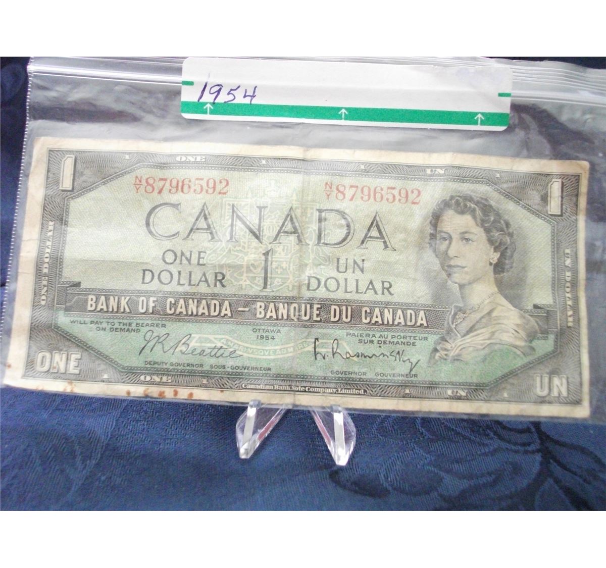 1954 CANADIAN ONE DOLLAR BILL