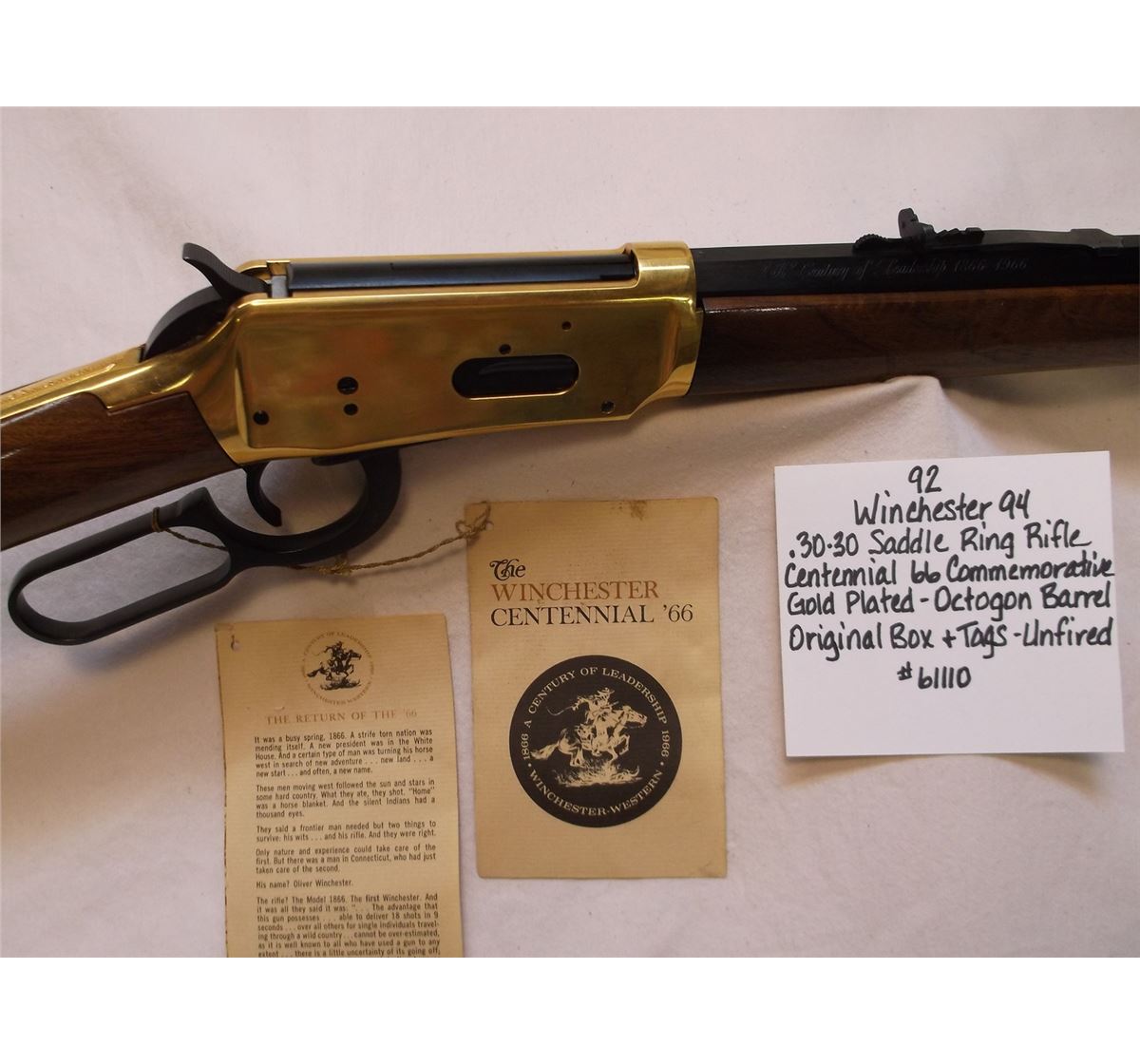 Winchester 94- .30-30 Saddle Ring Rifle-Centennial 66 Commemorative ...