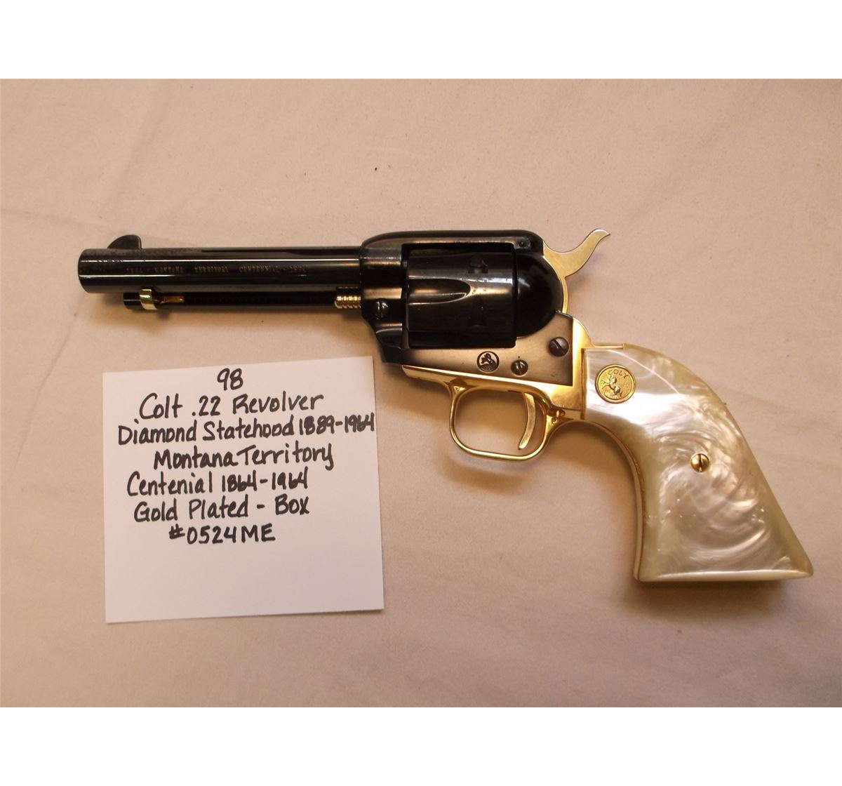 Colt .22 Revolver Diamond Jubilee Statehood- 1889-1964- Montana ...