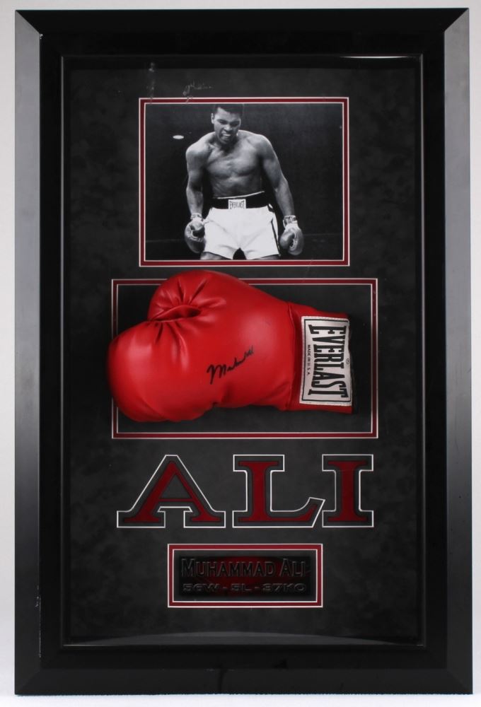 Muhammad Ali Signed 22x33x5 Custom Framed Boxing Glove Shadow Box ...
