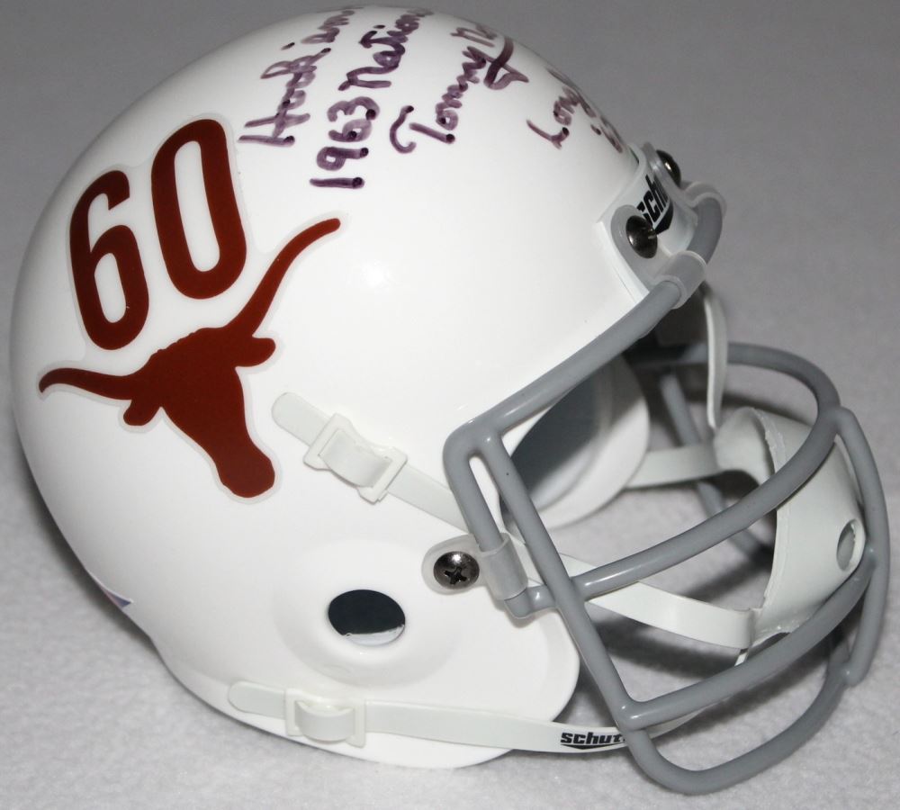 Tommy Nobis Signed Texas Mini-Helmet Inscribed "Hook Em Horns" , "1963 ...