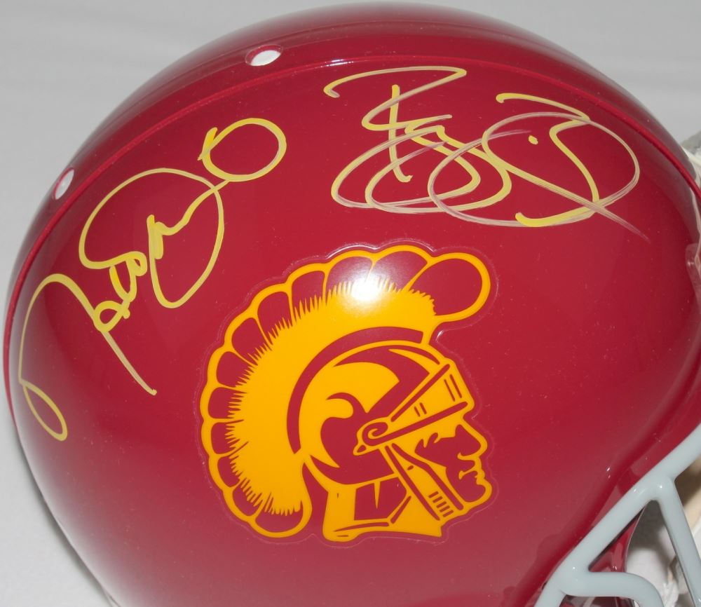 Matt Leinart & Reggie Bush Signed USC Trojans Proline Full-Size Helmet ...