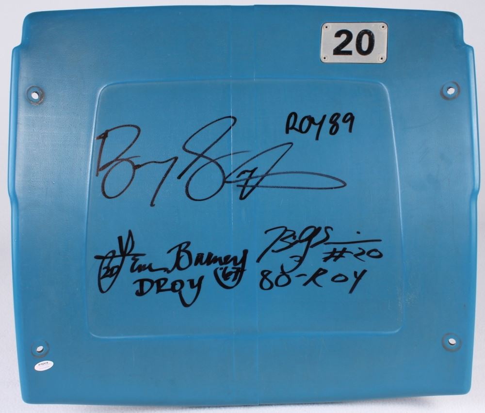 Barry Sanders, Lem Barney & Billy Sims Signed Silverdome Stadium Blue ...