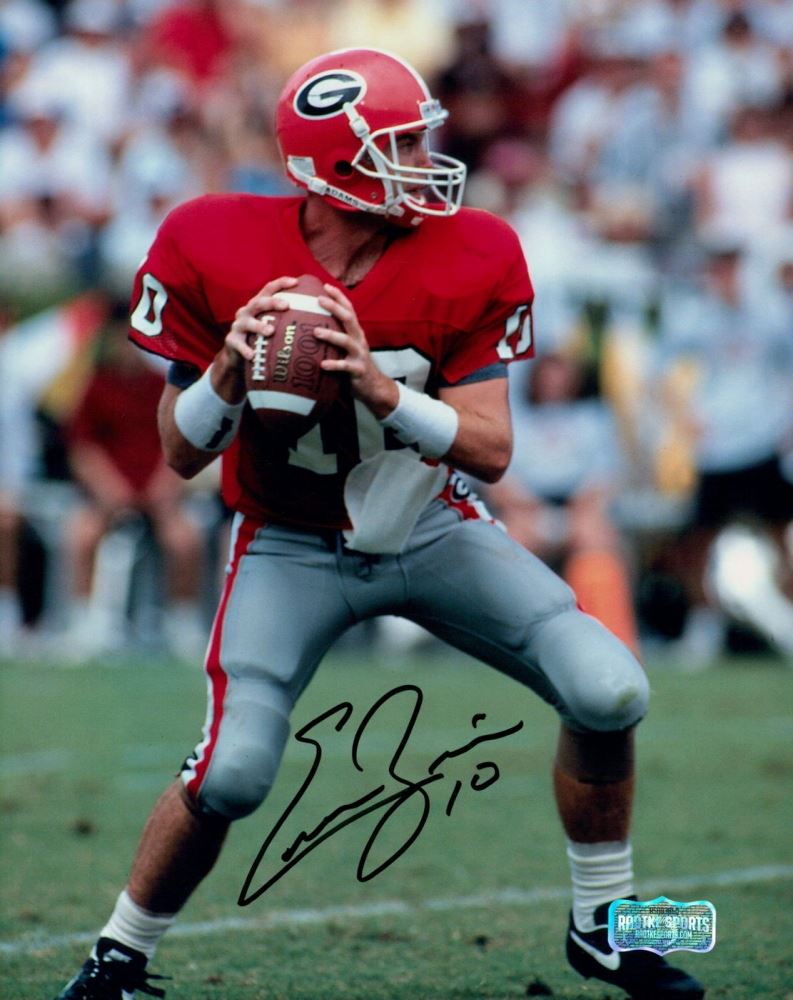 Eric Zeier Signed Georgia 8x10 Photo (Radtke COA)