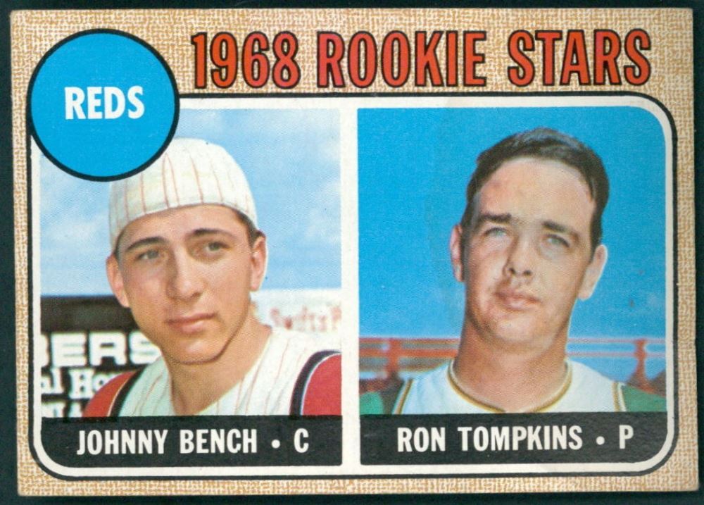 1968 Topps #247 Rookie Stars / Johnny Bench RC / Ron Tompkins