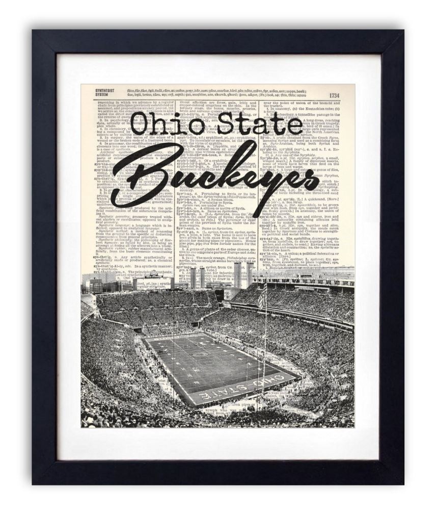 Ohio State Buckeyes Football Stadium Unique Original Antique Dictionary ...