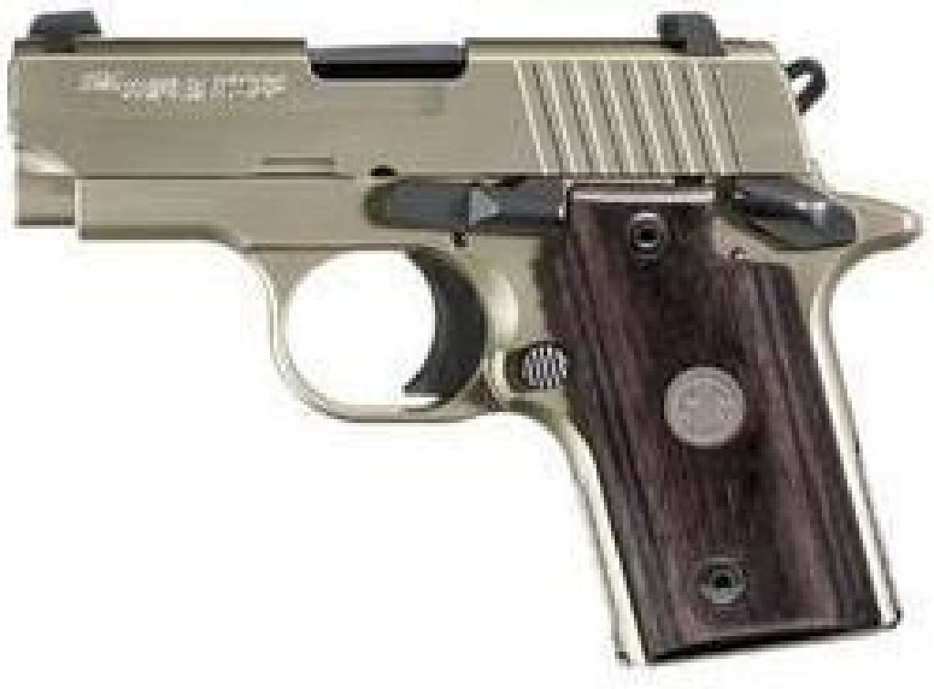 *NEW* )SIG SAUER P238 HD NICKEL 380 ACP CUSTOM BLACKWOOD W/ MEDALLION ...