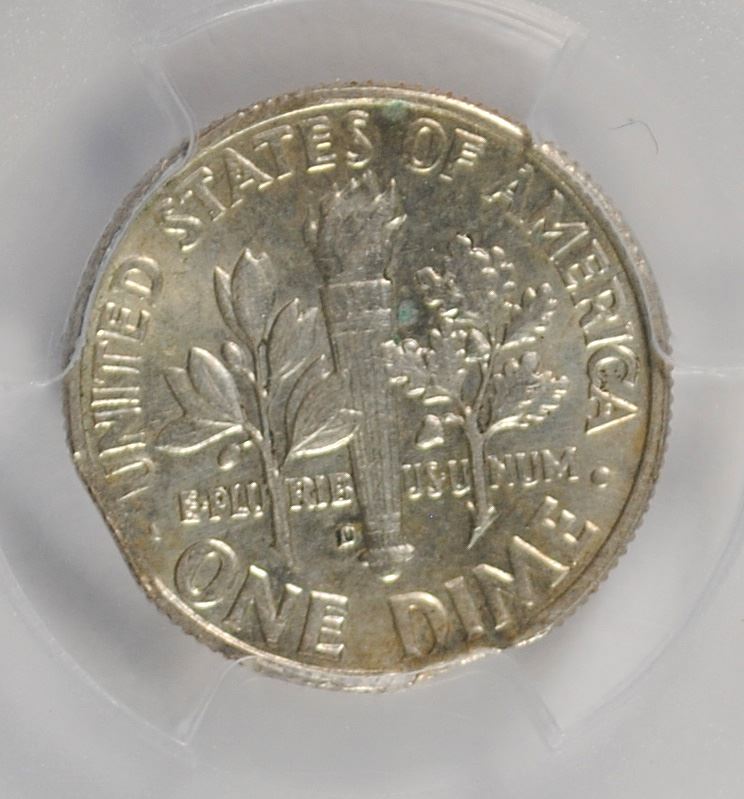 1964-D MINT ERROR ROOSEVELT DIME, DOUBLE CLIPPED PLANCHET,PCGS MS-63 ...