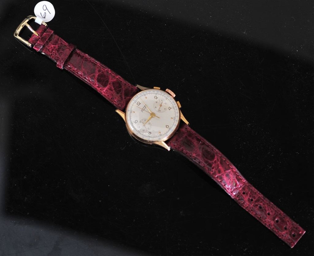 18k Gold Fludo Chronograph Men's Wrist Watch