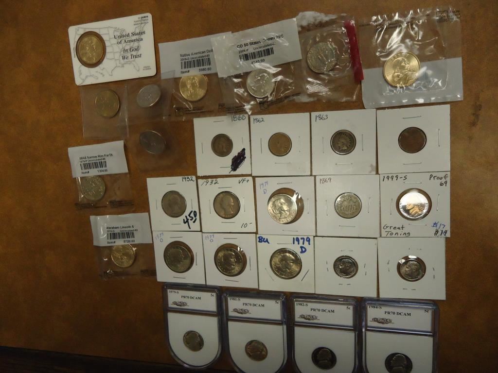 HUGE COIN LOT SEE DESCRIPTION 1860, 62 & 63 IHC'S, 1945 LINCOLN CENT ...