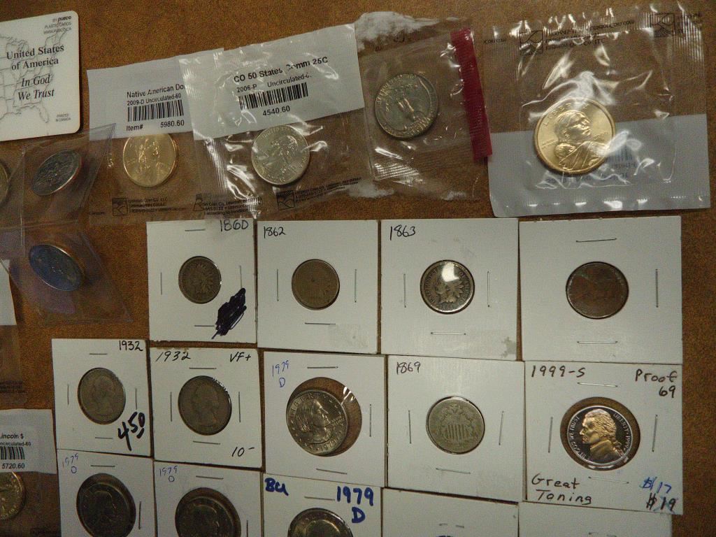 HUGE COIN LOT SEE DESCRIPTION 1860, 62 & 63 IHC'S, 1945 LINCOLN CENT ...