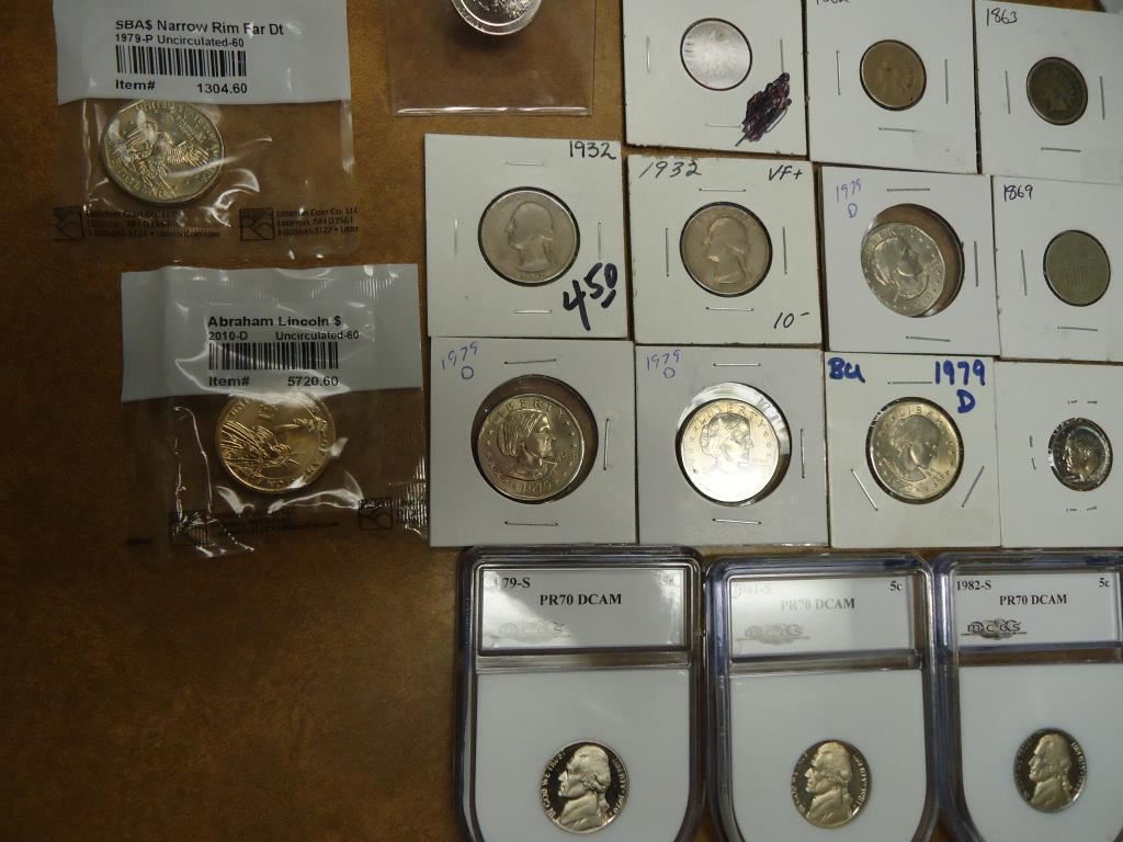 HUGE COIN LOT SEE DESCRIPTION 1860, 62 & 63 IHC'S, 1945 LINCOLN CENT ...