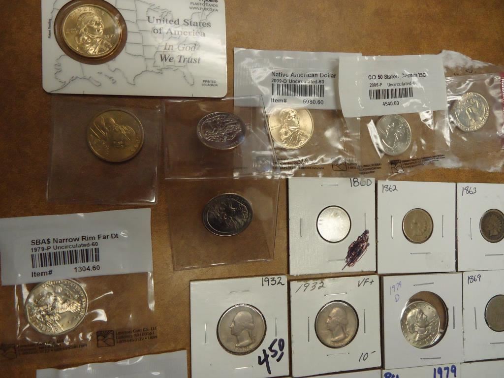 HUGE COIN LOT SEE DESCRIPTION 1860, 62 & 63 IHC'S, 1945 LINCOLN CENT ...