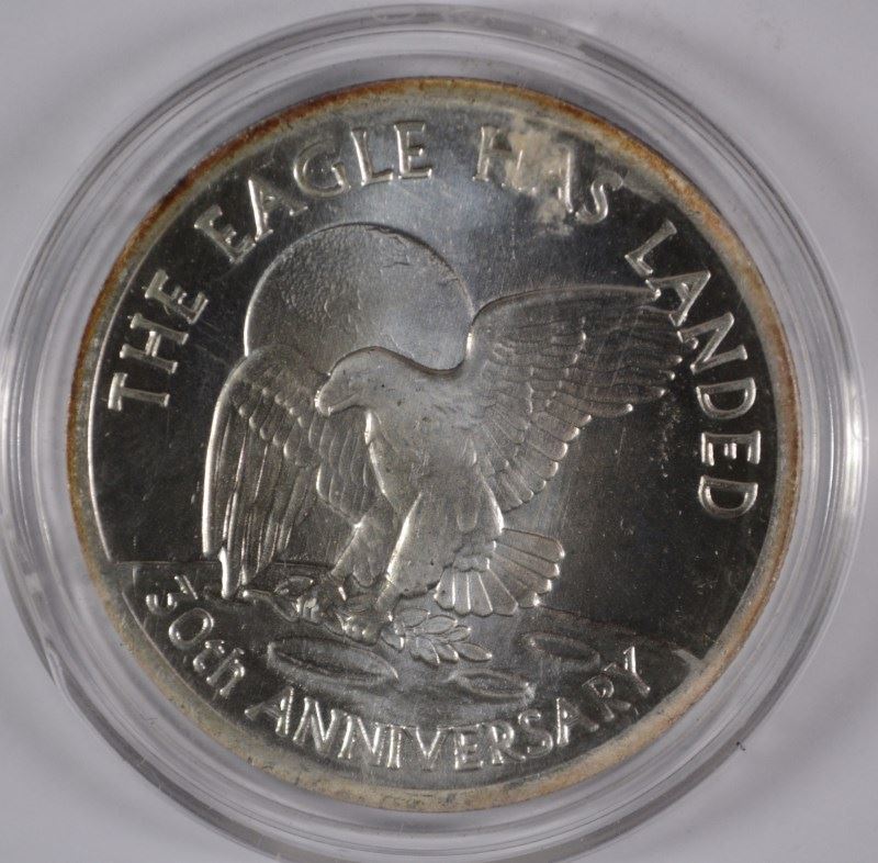 APOLLO 11 30th ANNIVERSARY MFA FLOWN METAL MOON EAGLE NASA MEDALLION ...