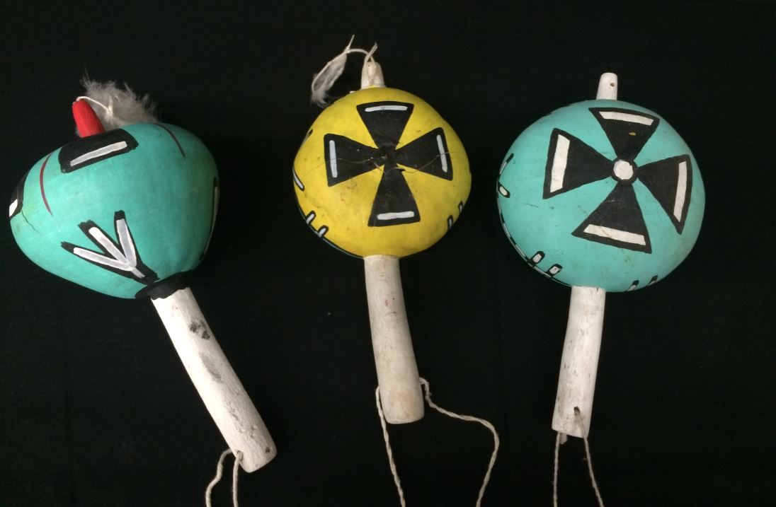 Group of 3 Hopi Gourd Rattles