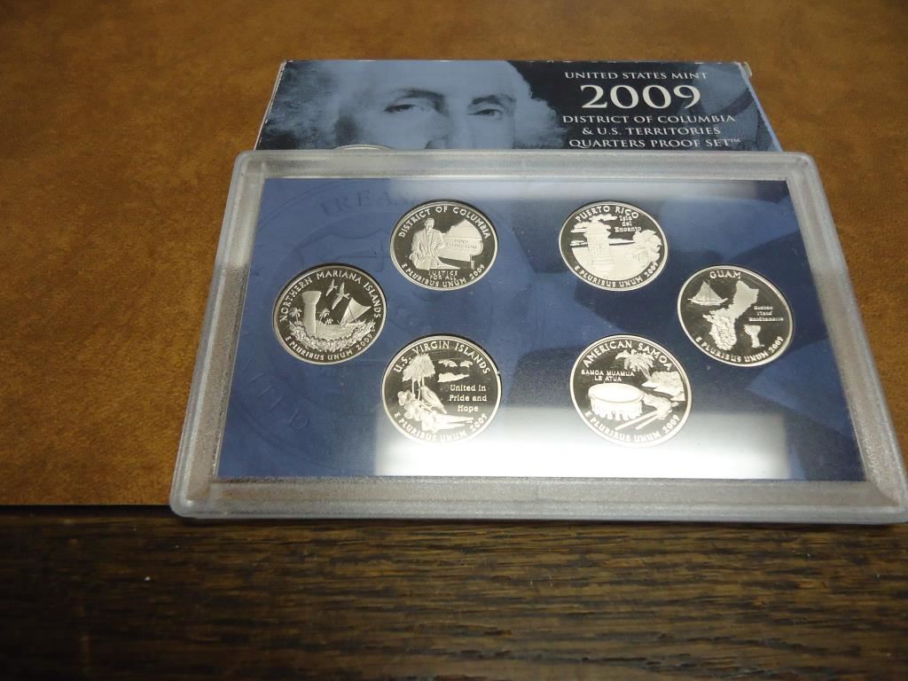 2009 US MINT DISTRICT OF COLUMBIA & US TERRITORIES QUARTERS PROOF SET ...
