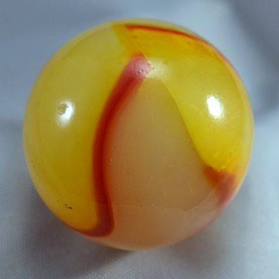 Lot 74: Peltier Glass Company. Rainbo. Red Angel. 29/32". NM+ 8.9