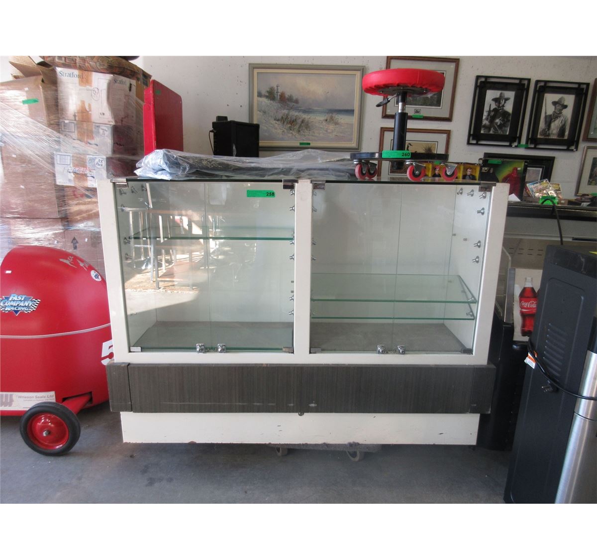 Used double sided display cabinet