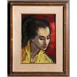 Jan De Ruth, Girl in Yellow, Oil Painting