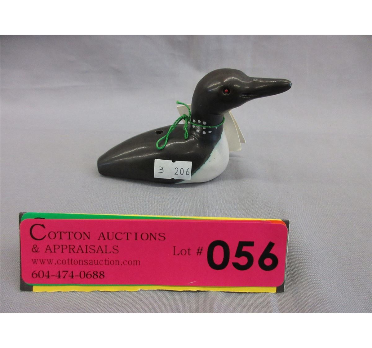 Vintage - Reed Weir Loon pottery whistle - Signed