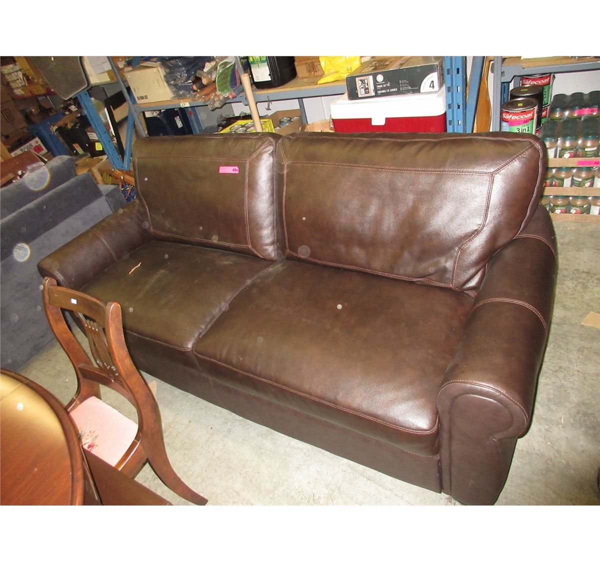 Brown leather couch - floor sample