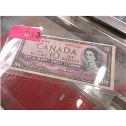 1954 Canadian "Devil's Face" $10 bank note