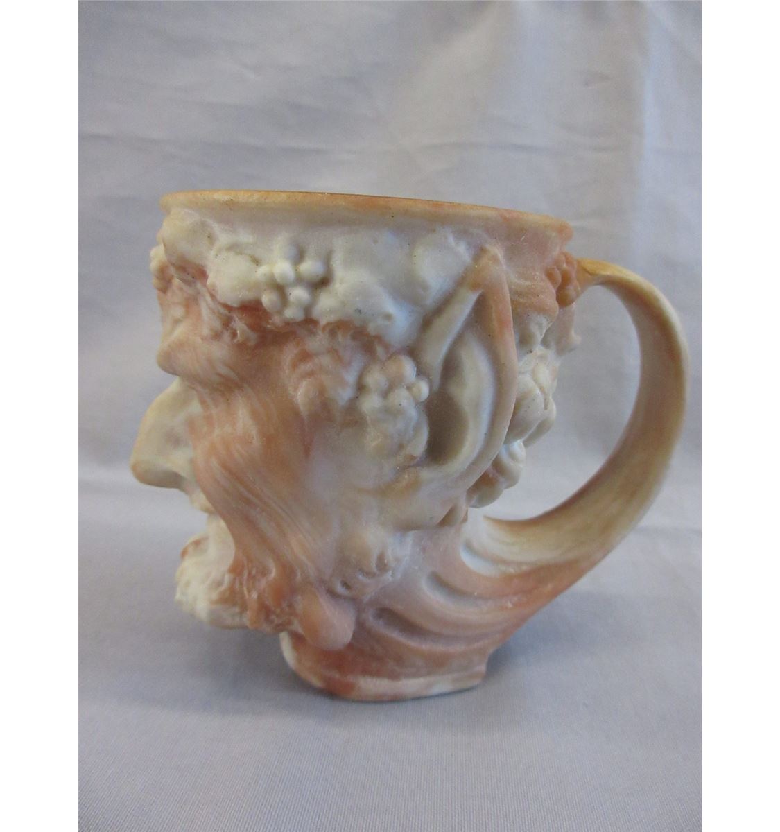 Vintage carved Incolay stone mugs