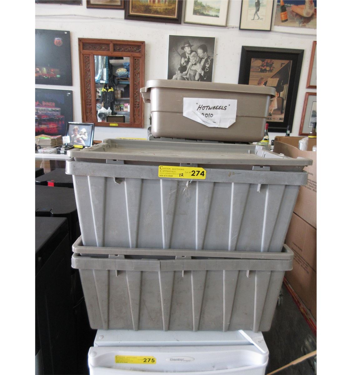12 Used plastic totes with lids & contents