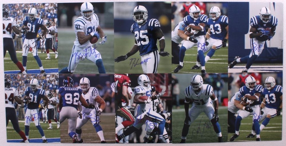 Lot of (10) Colts 8x10 Photos Signed By T.J. Rushing, Nick Harper, Cato ...