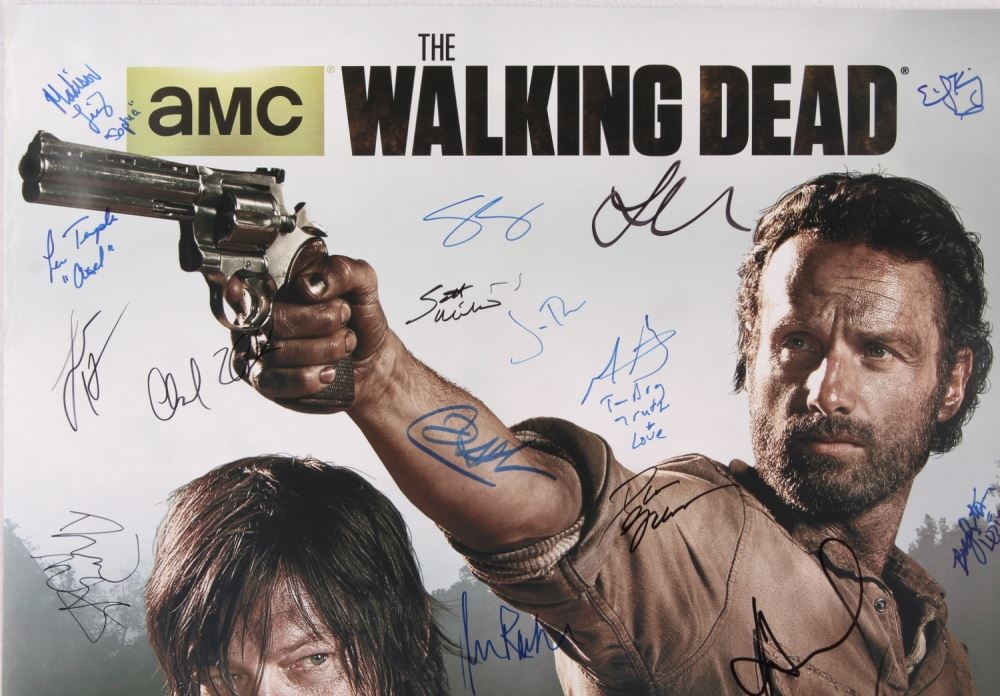 Cast-Signed "The Walking Dead" 22x32 Poster with (23) Signatures ...