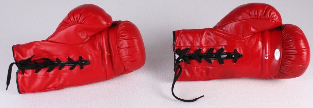 Muhammad Ali & Joe Frazier Signed 25x43x6 Custom Framed Boxing Glove ...