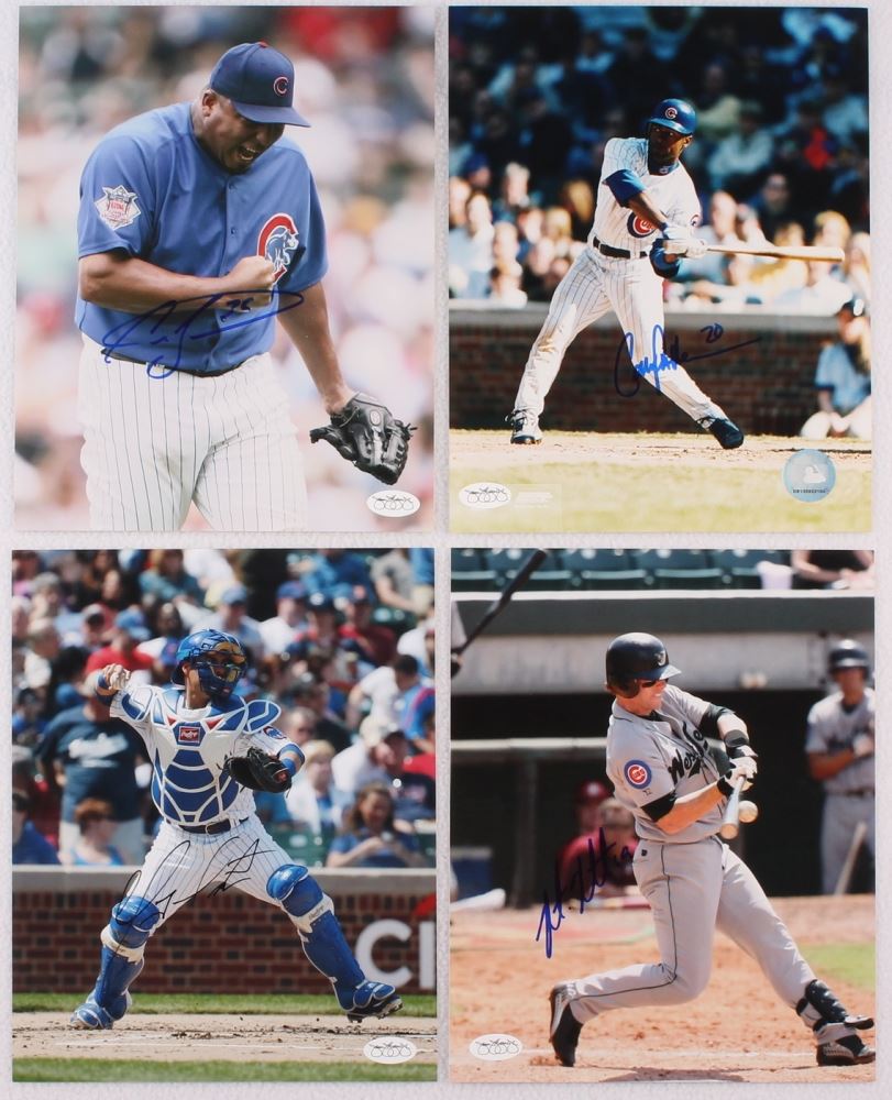 Lot of (4) Signed Cubs 8x10 Photos With Corey Patterson, Geovany Soto ...