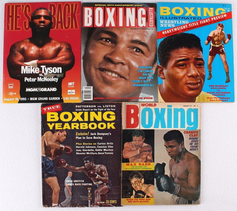 Lot of (5) Vintage Boxing Magazines Featuring Emile Griffith, Cassius ...