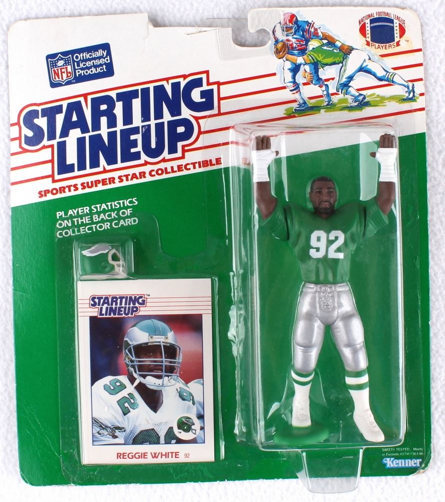 Reggie White Signed Eagles 1988 Starting Lineup Action Figure with ...