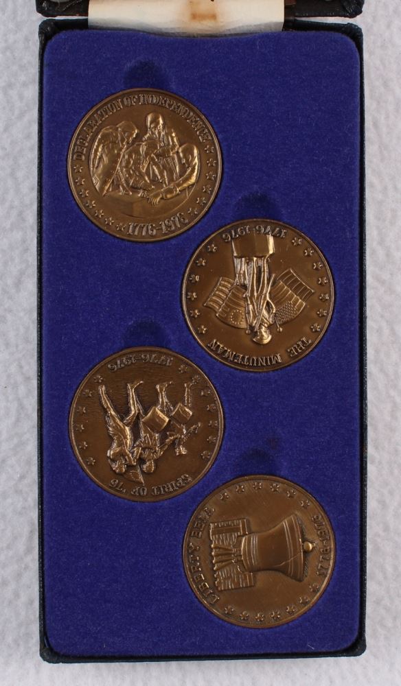 Vintage Set of (4) 1776-1976 Bicentennial Bronze Commemorative ...
