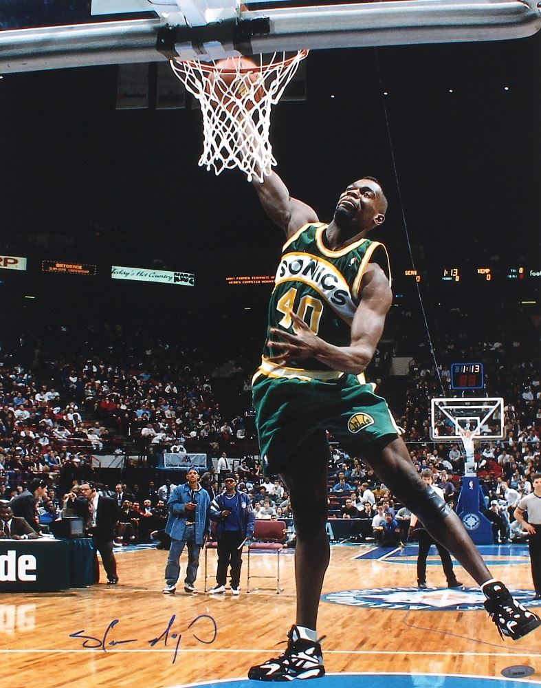 Shawn Kemp Signed Sonics Slam Dunk Contest 16x20 Photo (TriStar)