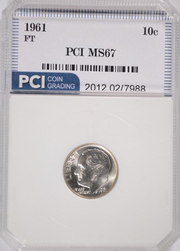 1961 ROOSEVELT DIME, PCI MS-67 FULL TORCH!