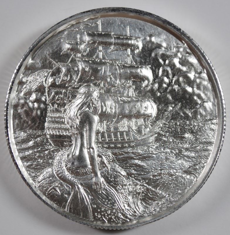PRIVATEER "THE SIREN" TWO OUNCE SILVER PIRATE COIN