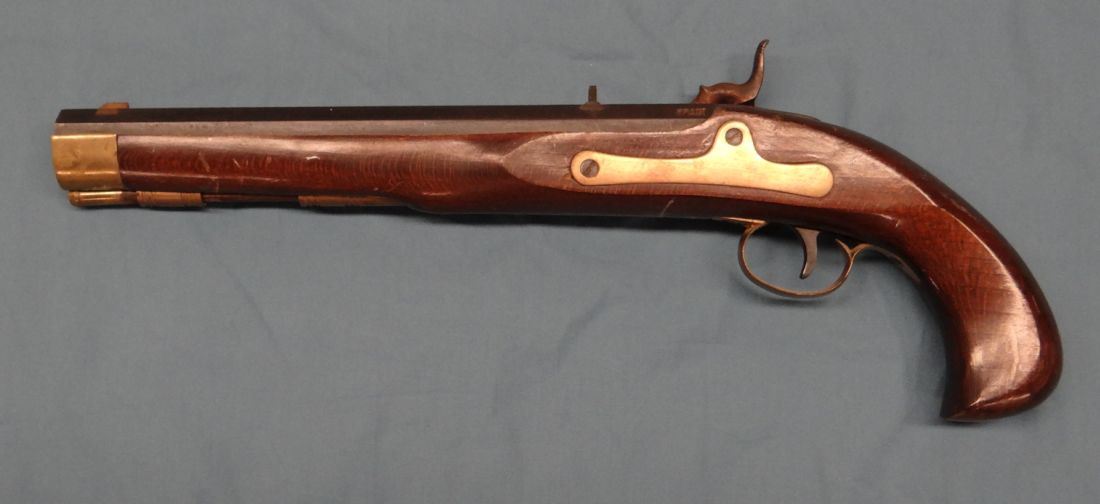 Percussion cap pistol, muzzle loading, unknown caliber, antique
